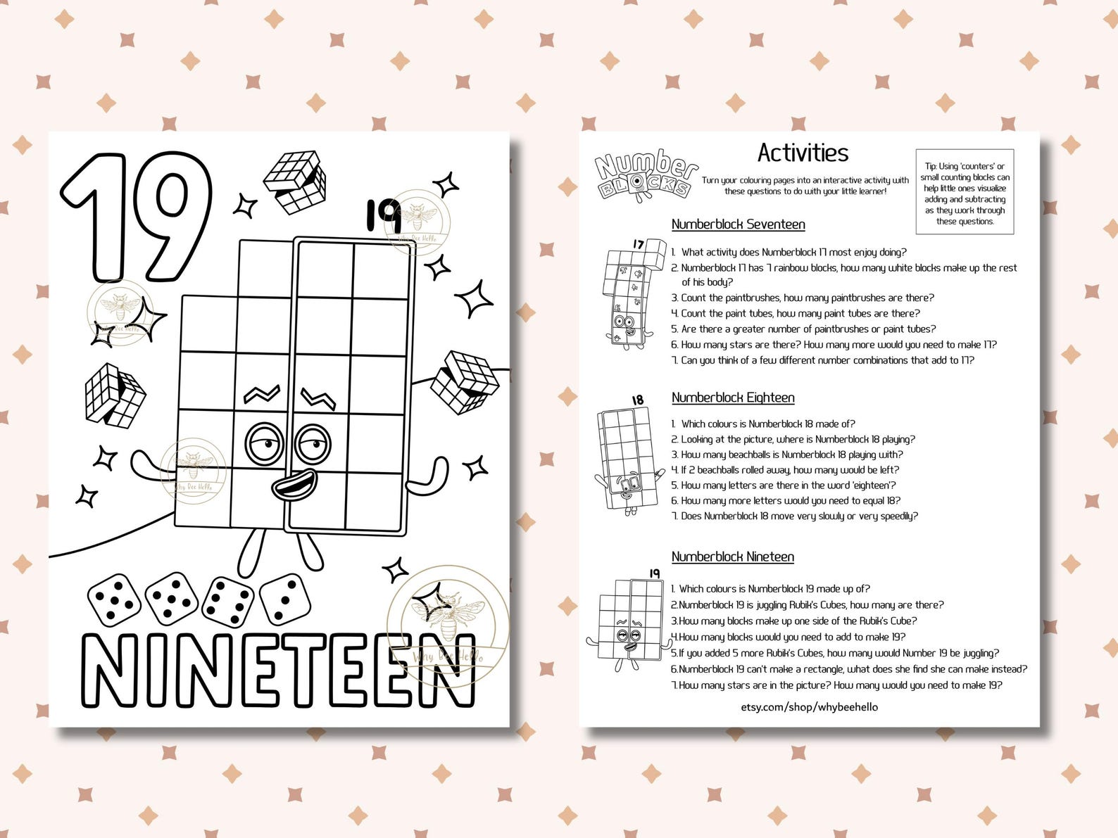 Numberblocks Colouring Book: 11-20, Interactive Questions (digital ...