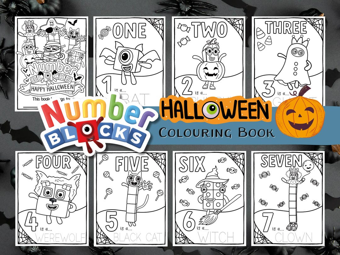 Numberblocks HALLOWEEN Colouring Pages Digital Printable 11 Pages ...