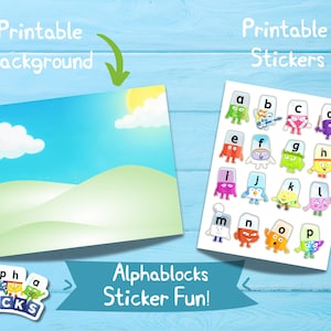 Alphablocks Printable Stickers: Alphabet Stickers ABC (digital Download ...