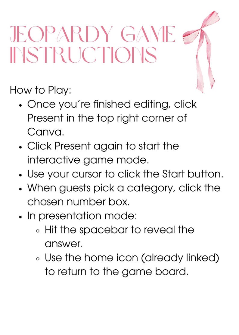 Bachelor Jeopardy Game | Editable Canva Template | Bachelorette Party ...