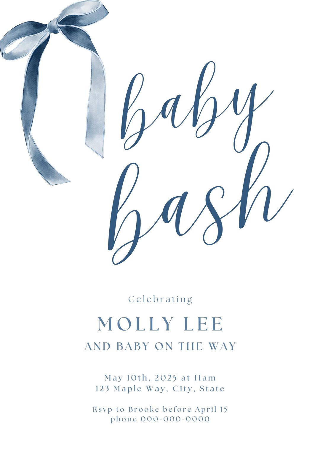 Baby Bash Invitation | Editable Digital Download - Etsy
