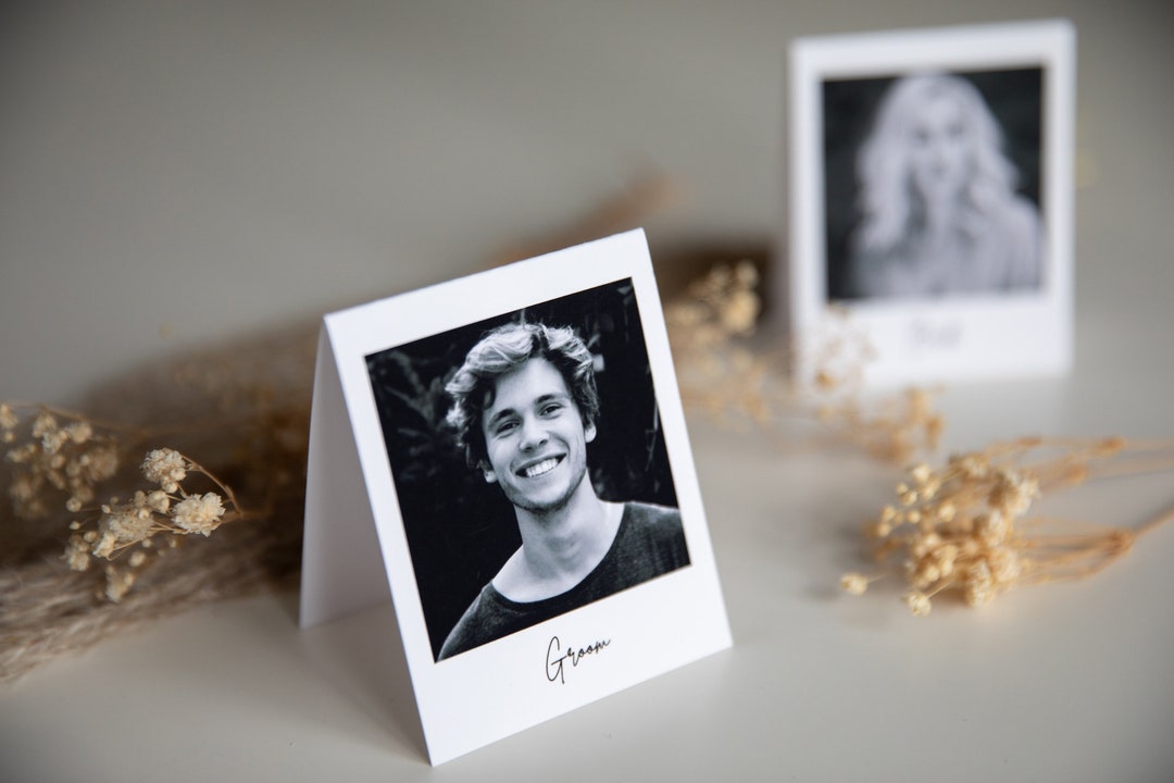 Polaroid Style Photo Place Cards With Guest Picture, Personalized Photo ...