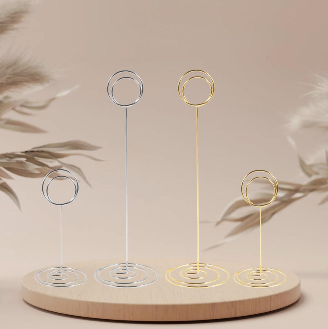 Minimalist Table Number Holder, Spiral Place Card Stand for Wedding ...