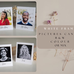Polaroid Style Place Cards With Guest Picture, Personalized Photo ...