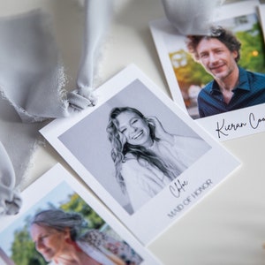 Photo Place Card With Ribbon, Party Place Cards, Wedding Table Place ...