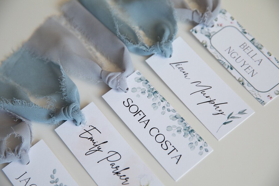 Chiffon Ribbon Name Tags, Wedding Table Place Setting, Chiffon Name ...