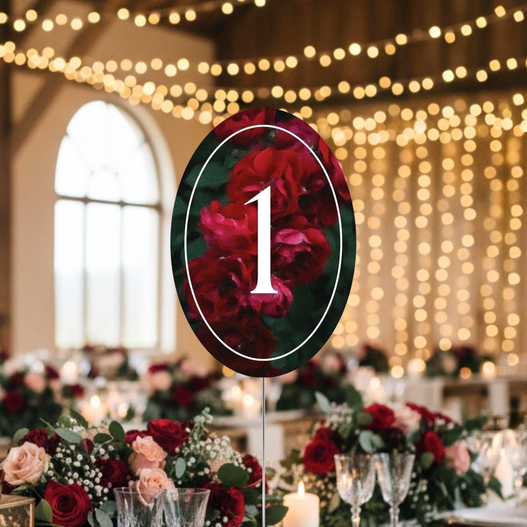 Oval Luxury Table Cards, Round Table Card, Event Wedding Table Number ...