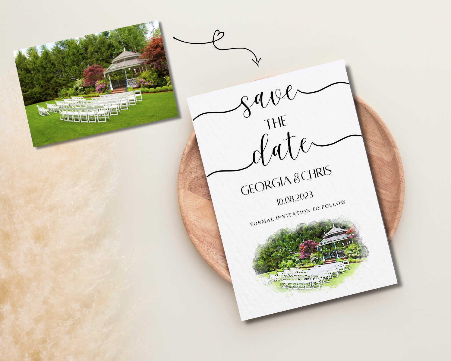 Digital Watercolor Wedding Venue Illustration, Custom Watercolor ...