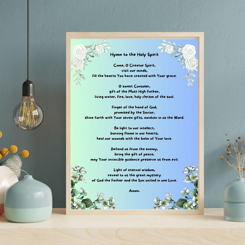 Hymn to the Holy Spirit Prayer Kit. Printable Devotional Art. Invoke ...
