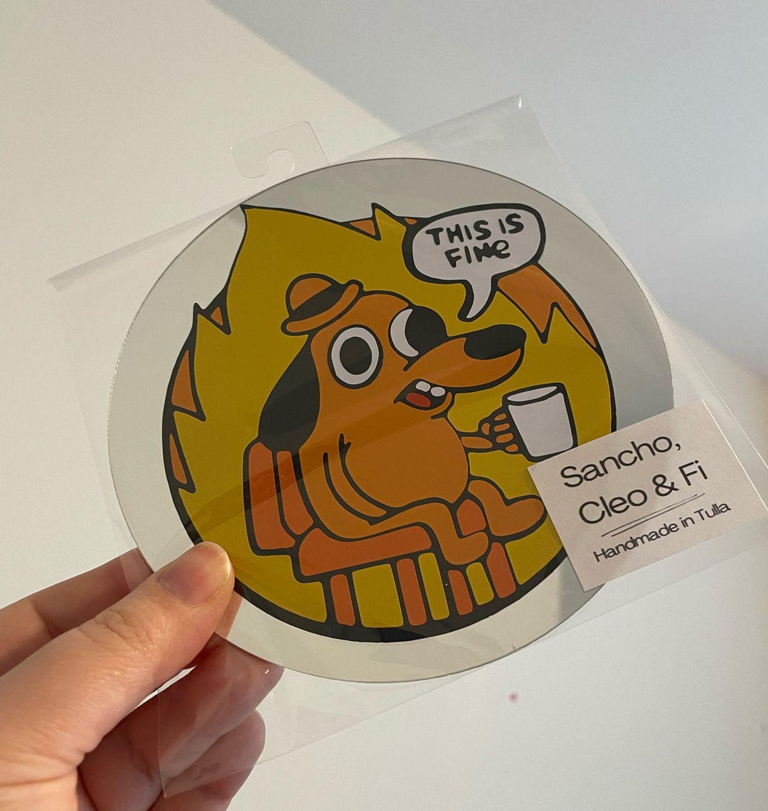 This is Fine World on Fire Dog Meme Hand-designed, Unique Fan Art Home ...