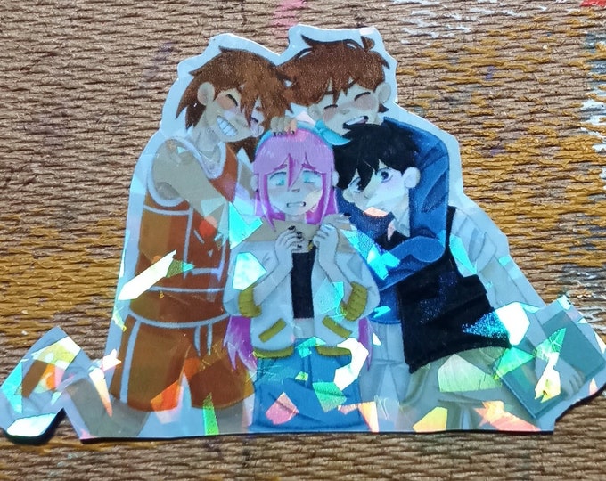 Omori Group Hug Holographic Sticker - Etsy