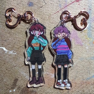 Double Sided Chara and Frisk Keychain - Etsy