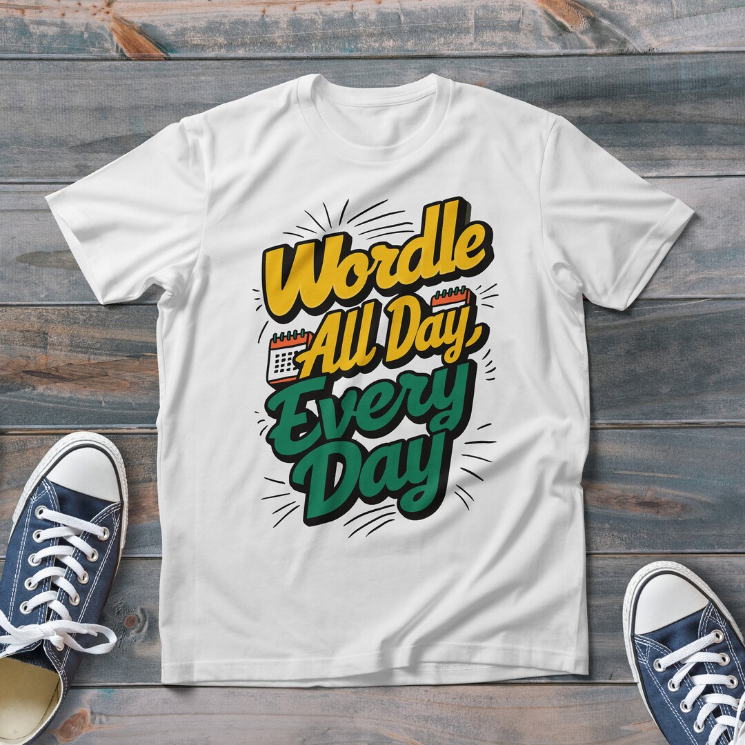Wordle T-shirt, Wordle All Day Retro Shirt, Funny Wordle Game Tee, Gift ...
