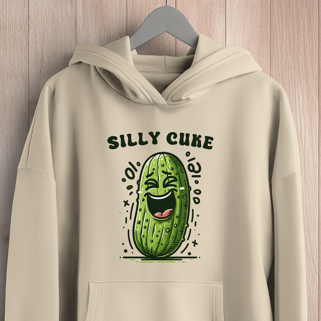 Pickle With Giggles Silly Cuke Hoodie, Vintage Sweater, Funny Trendy ...