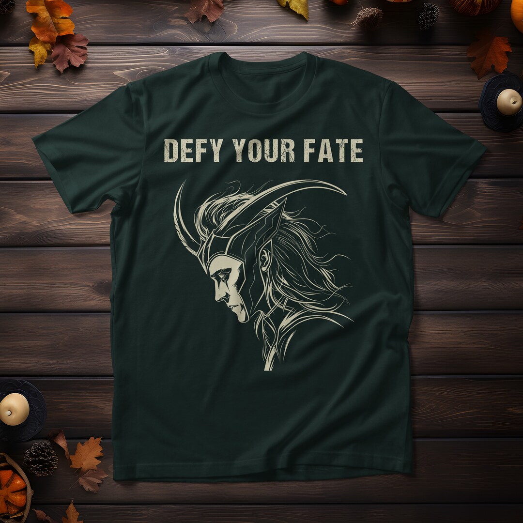 Loki Defy Your Fate T-shirt, Vintage Mythology Tee, Trendy Graphic ...