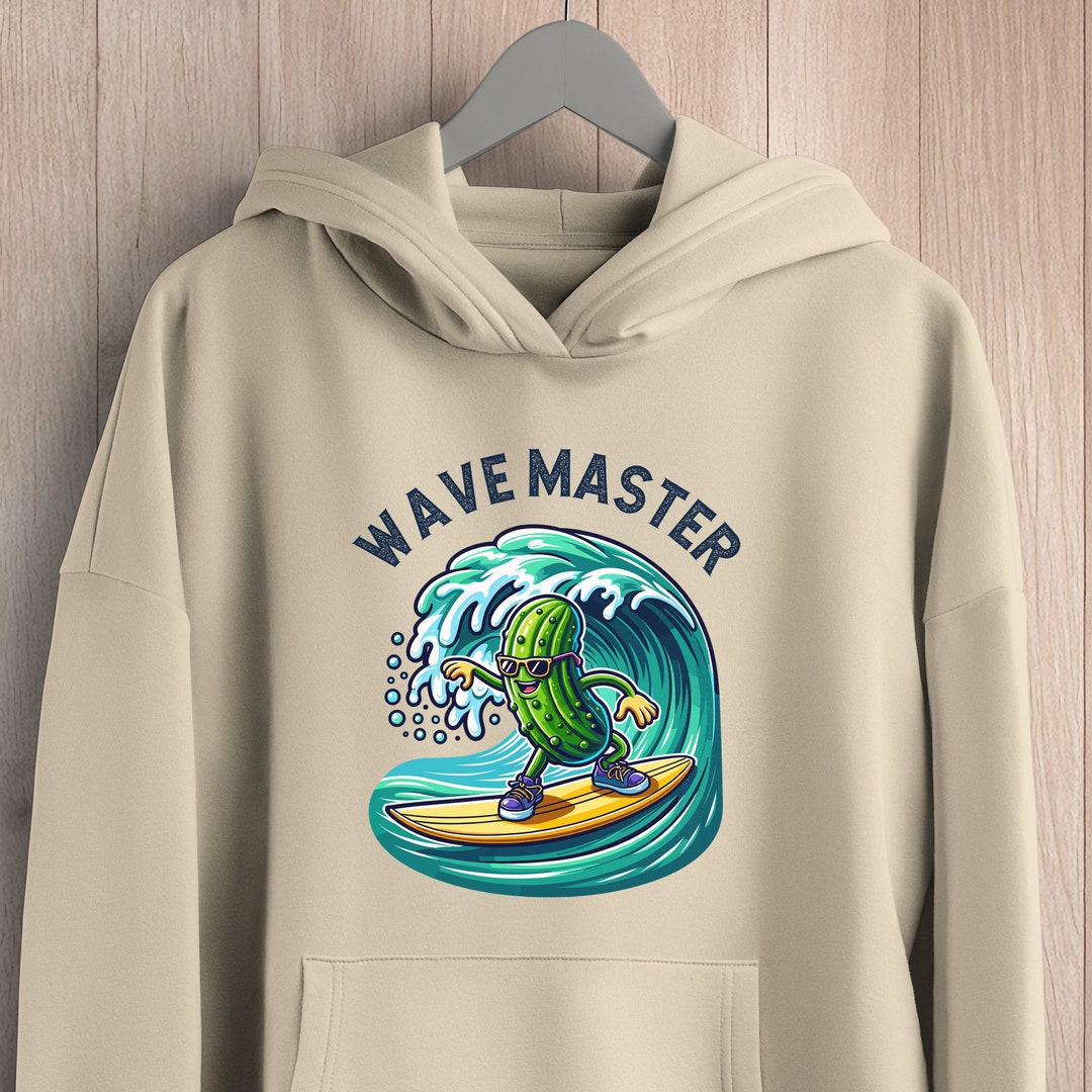 Pickle Surfing Wave Master Retro Hooded Sweatshirt Vintage - Etsy