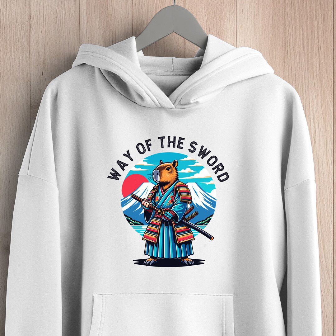 Capybara Samurai & Mount Fuji Way of the Sword Unisex Hoodie, Funny ...