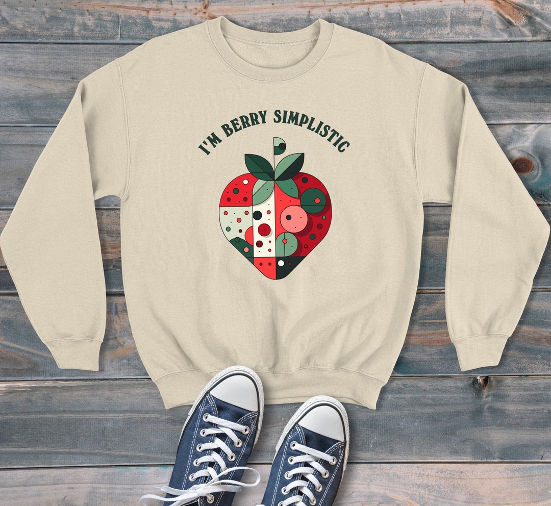Strawberry Shape Art Berry Simplistic Minimalist Style Unisex ...