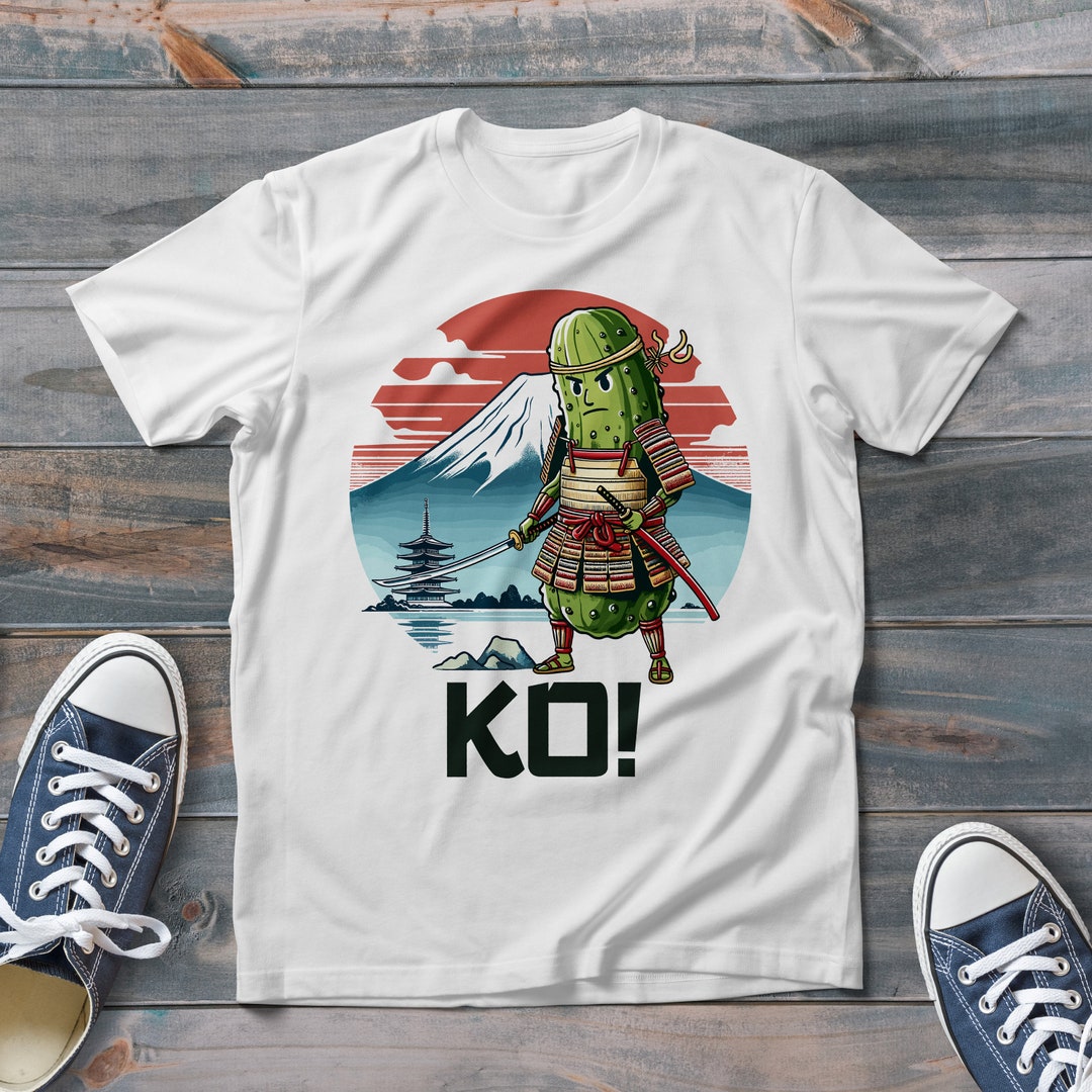 Pickle Samurai and Mount Ko Japanese Retro Unisex T-shirt - Etsy