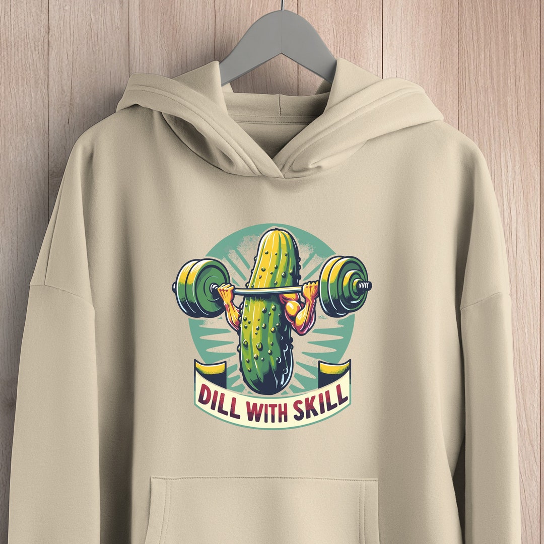 Athletic Heavy Lifting Pickle Dill With Skill Retro Hoodie, Vintage ...