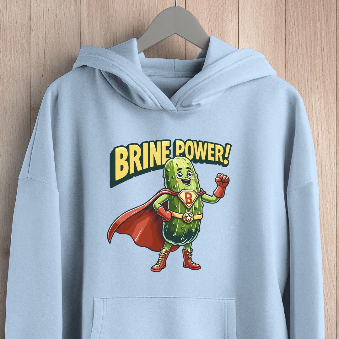 Funny Pickle Brave Superhero Brine Power Retro Hooded - Etsy