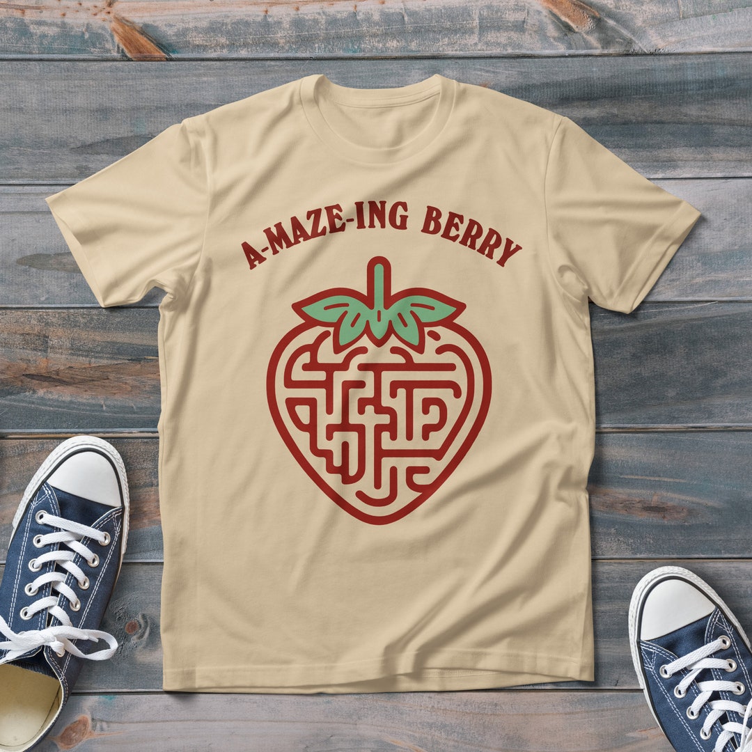 Strawberry Maze Amazing Berry Cartoon Style Unisex T-shirt, Retro ...