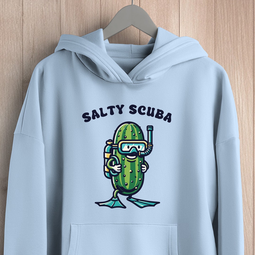 Pickle Salty Scuba Diver Retro Hoodie, Vintage Sweater, Funny Trendy ...