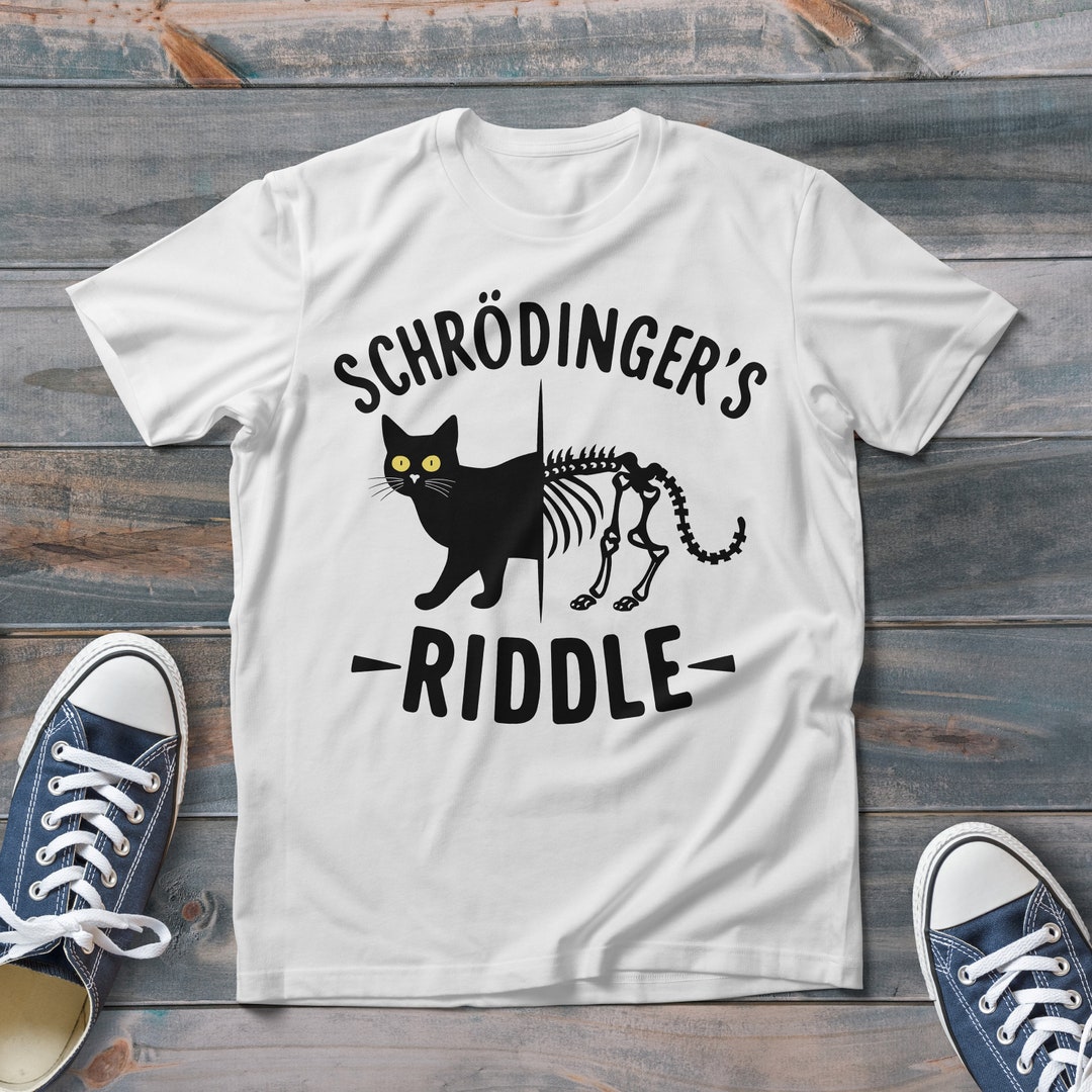 Schrodinger Cat Riddle Half Half T-shirt, Funny Science Tee, Trendy and ...