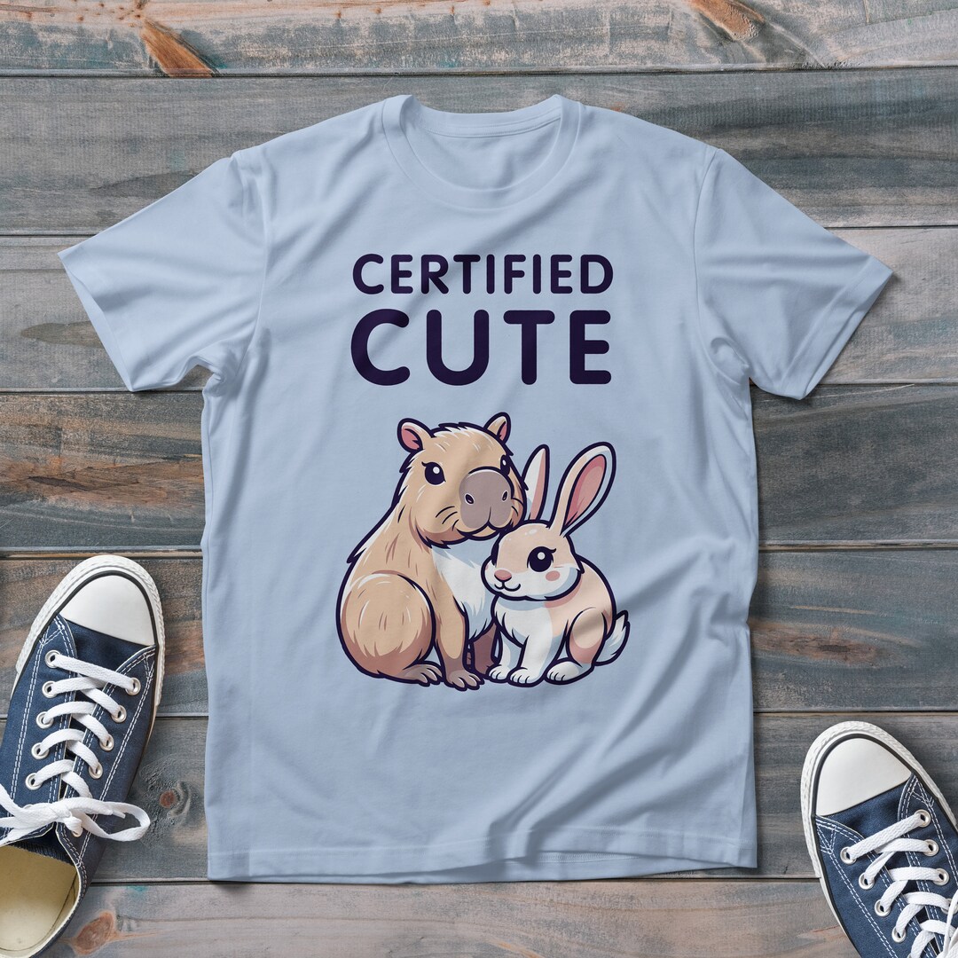 Cute Capybara and Bunny Rabbit Certified Cute Unisex T-shirt, Funny ...