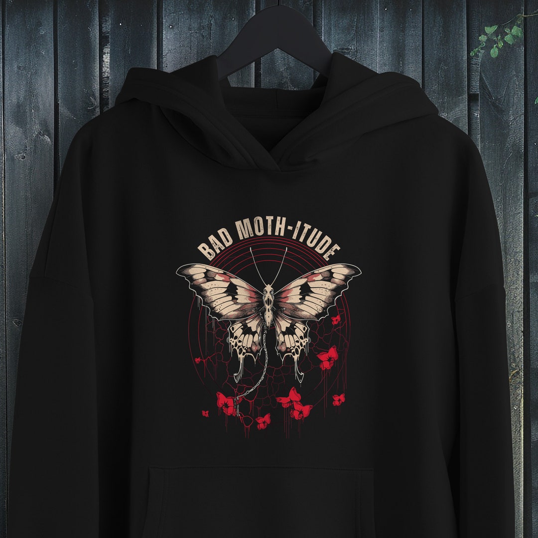 Moth With Ripped Wings Bad Moth Itude Gothic Styled Unisex Cotton ...