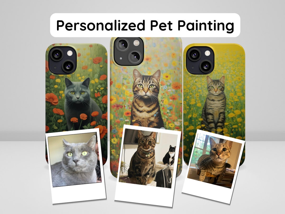 Cat Photo to Cat Painting Phone Case Personalized Cat Painting Phone ...