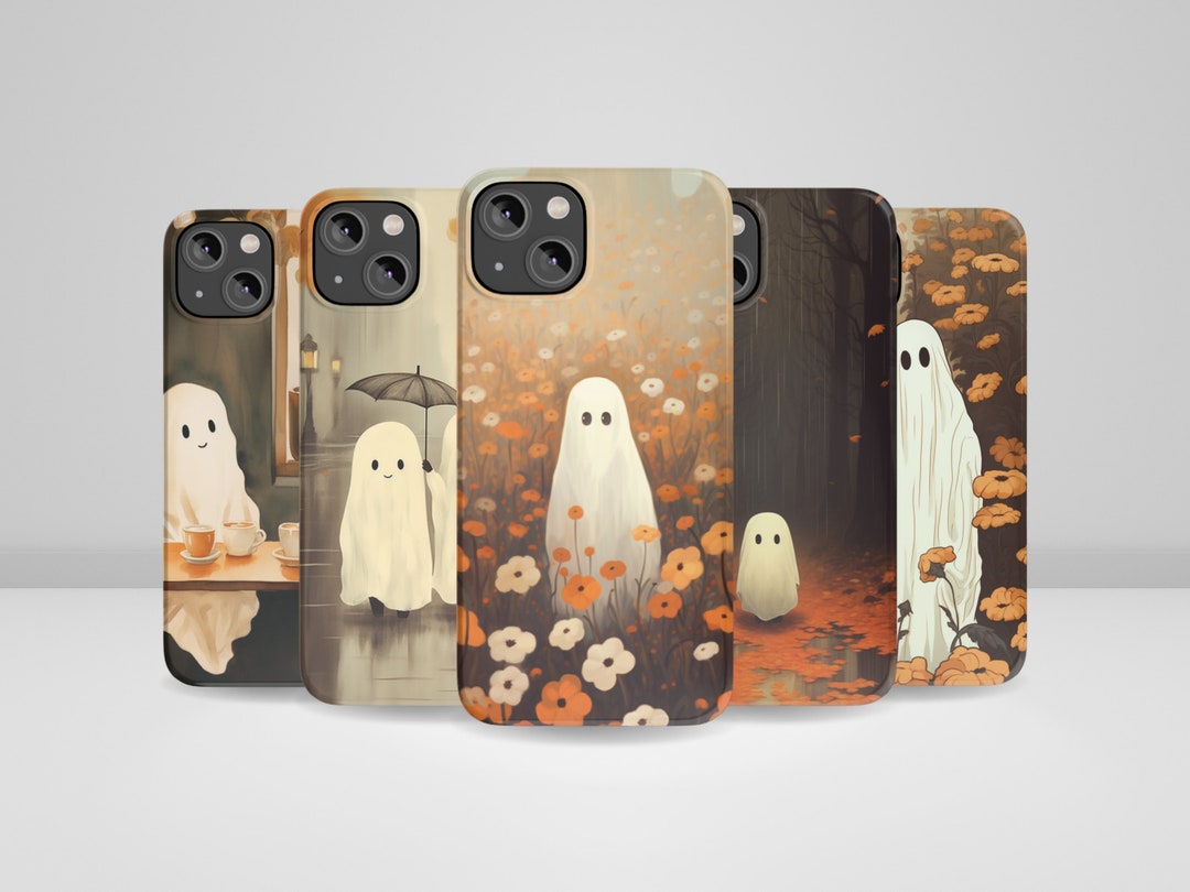 Aesthetic Halloween Ghost Phone Case, Cute Ghost Fit for iPhone 16 ...