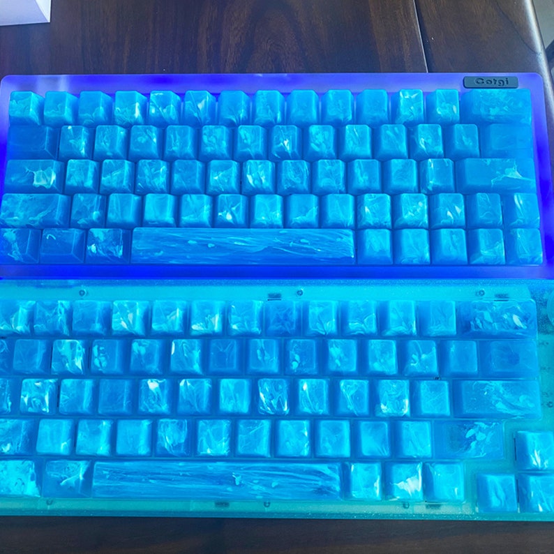 Ocean Keycaps Set Blue Glacier Keycaps 130 Keys Blind - Etsy