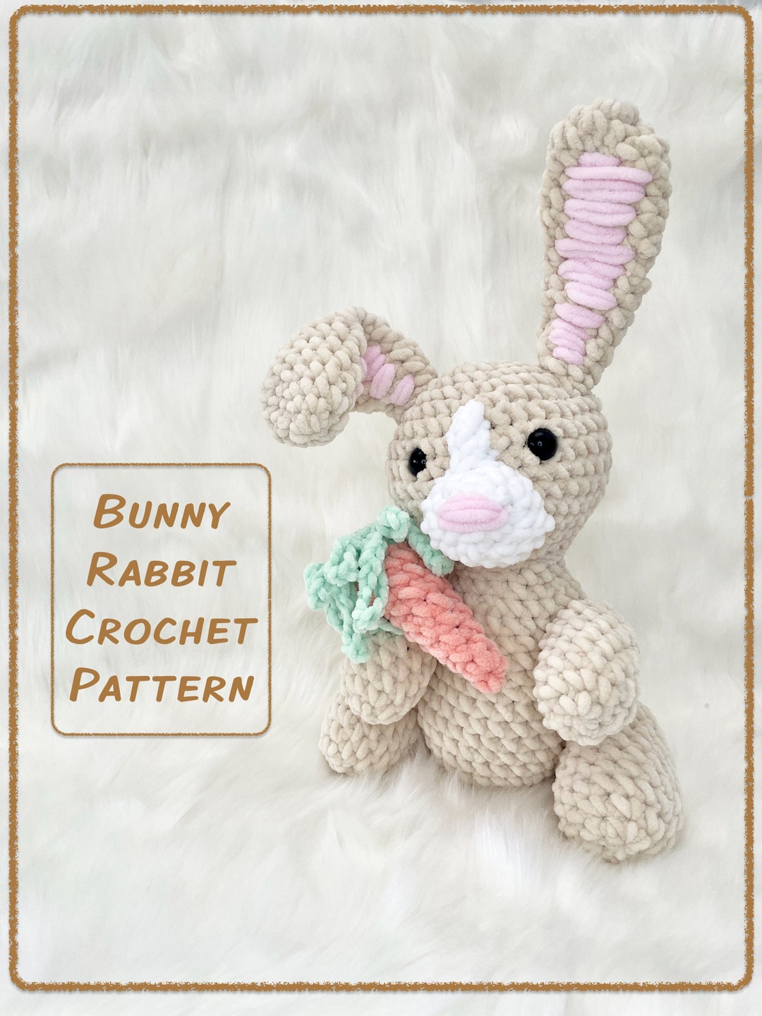 Bunny Rabbit With Carrot Crochet Pattern Bunny With Bendy - Etsy