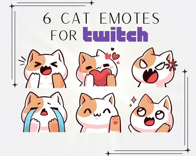 Cat Twitch Emote - 6 Cat Discord and Twitch Emotes - Emotes for Twitch ...