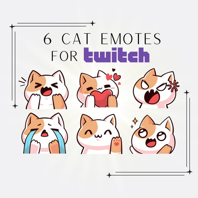Cat Twitch Emote - 6 Cat Discord and Twitch Emotes - Emotes for Twitch ...