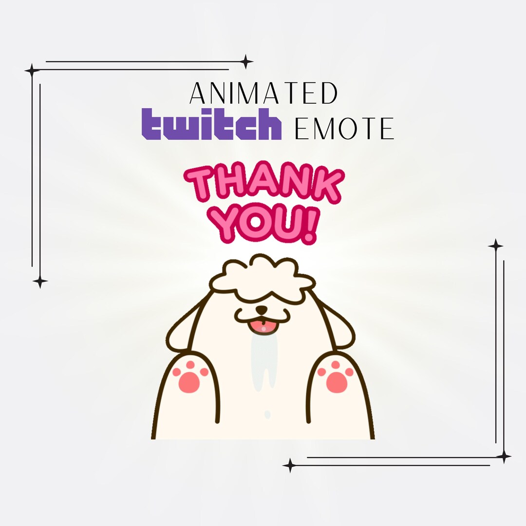 Cute Dog Animated Emote Thank You Emote for Twitch or Discord Dog Emote ...