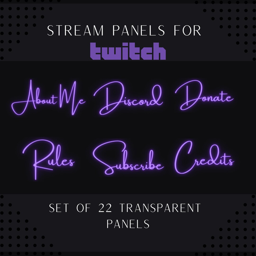 Neon Twitch Panels | Customizable Twitch Panels | Stream Panels ...