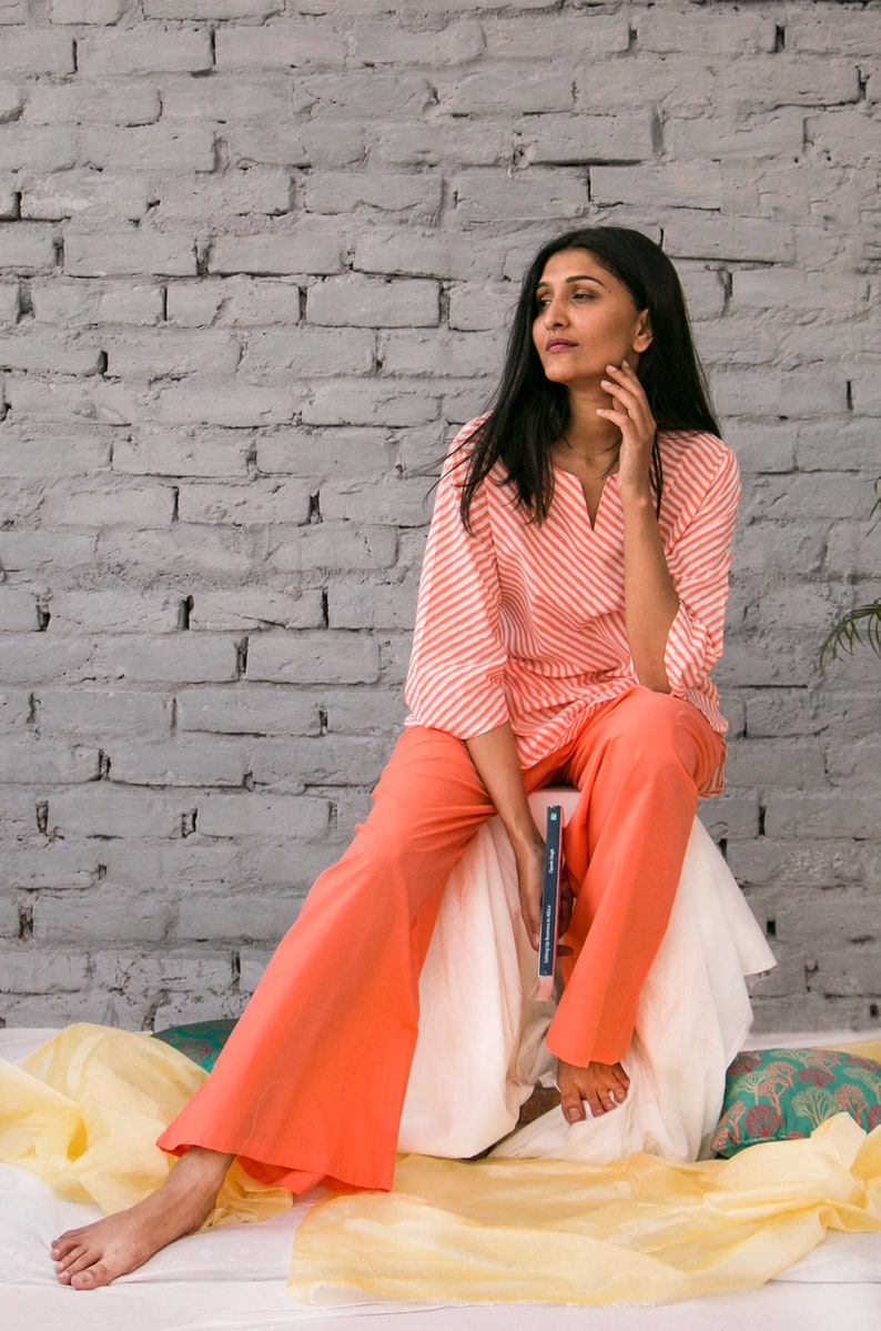 Floral Night Suit, Indian Cotton Pyjamas Set,pure Cotton Fabric, Light ...