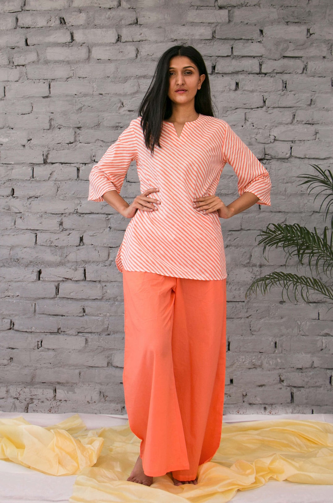 Floral Night Suit, Indian Cotton Pyjamas Set,pure Cotton Fabric, Light ...