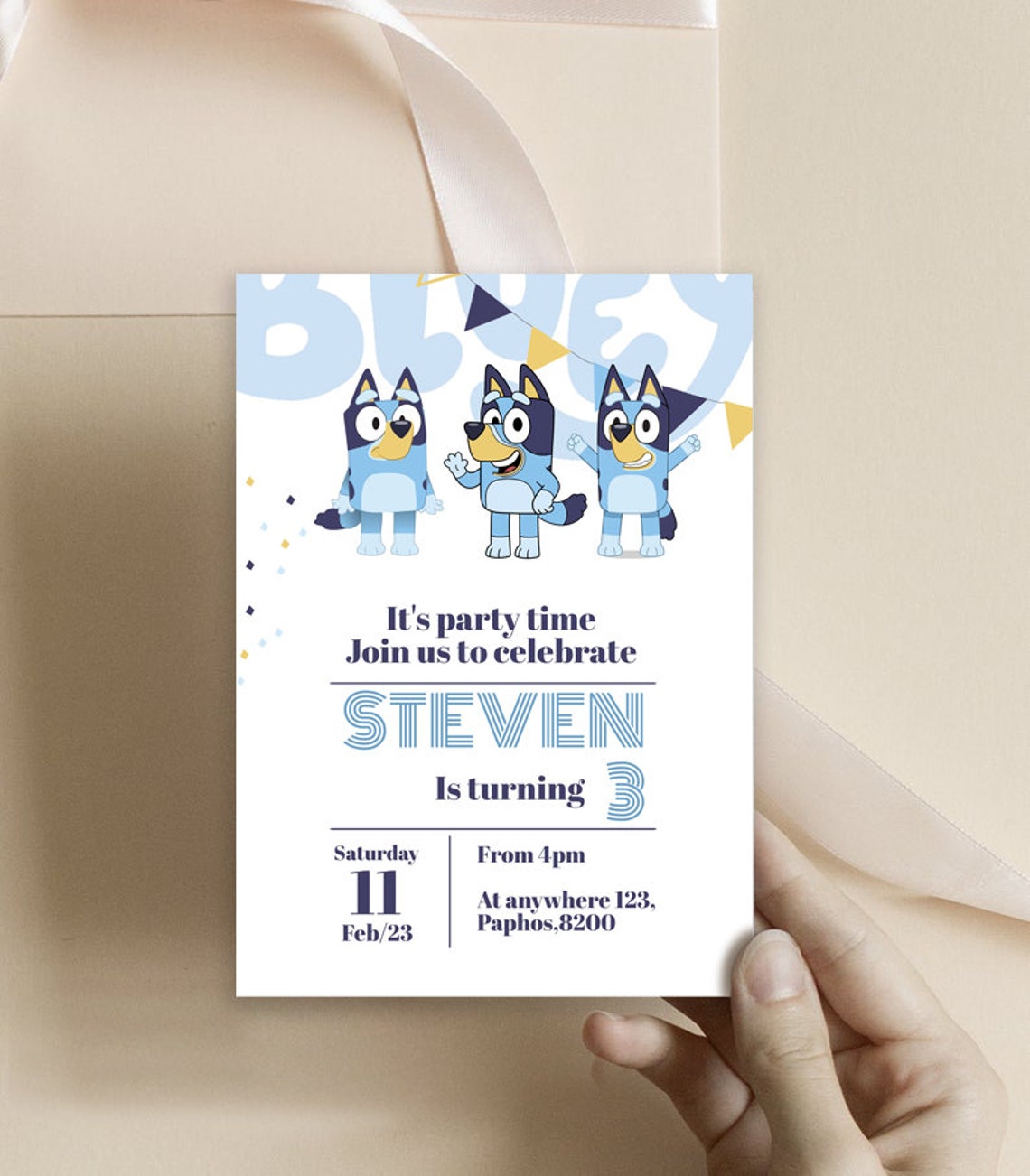 Bluey Birthday Invitation, Kids Party, Bluey Theme Party, Online ...