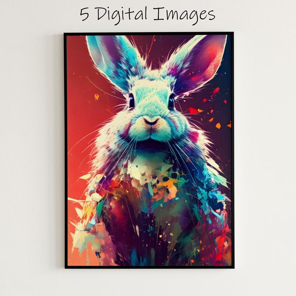 Abstract Bunny - Etsy