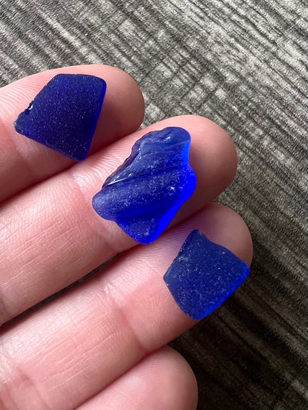 Cobalt Blue Caribbean Seaglass Mix | 3 Pieces Craft Supplies - Etsy