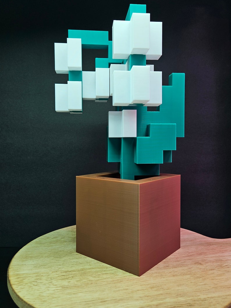 Minecraft Inspired Lily With Pot 3d Printed Minecraft Flower 3d Printed ...