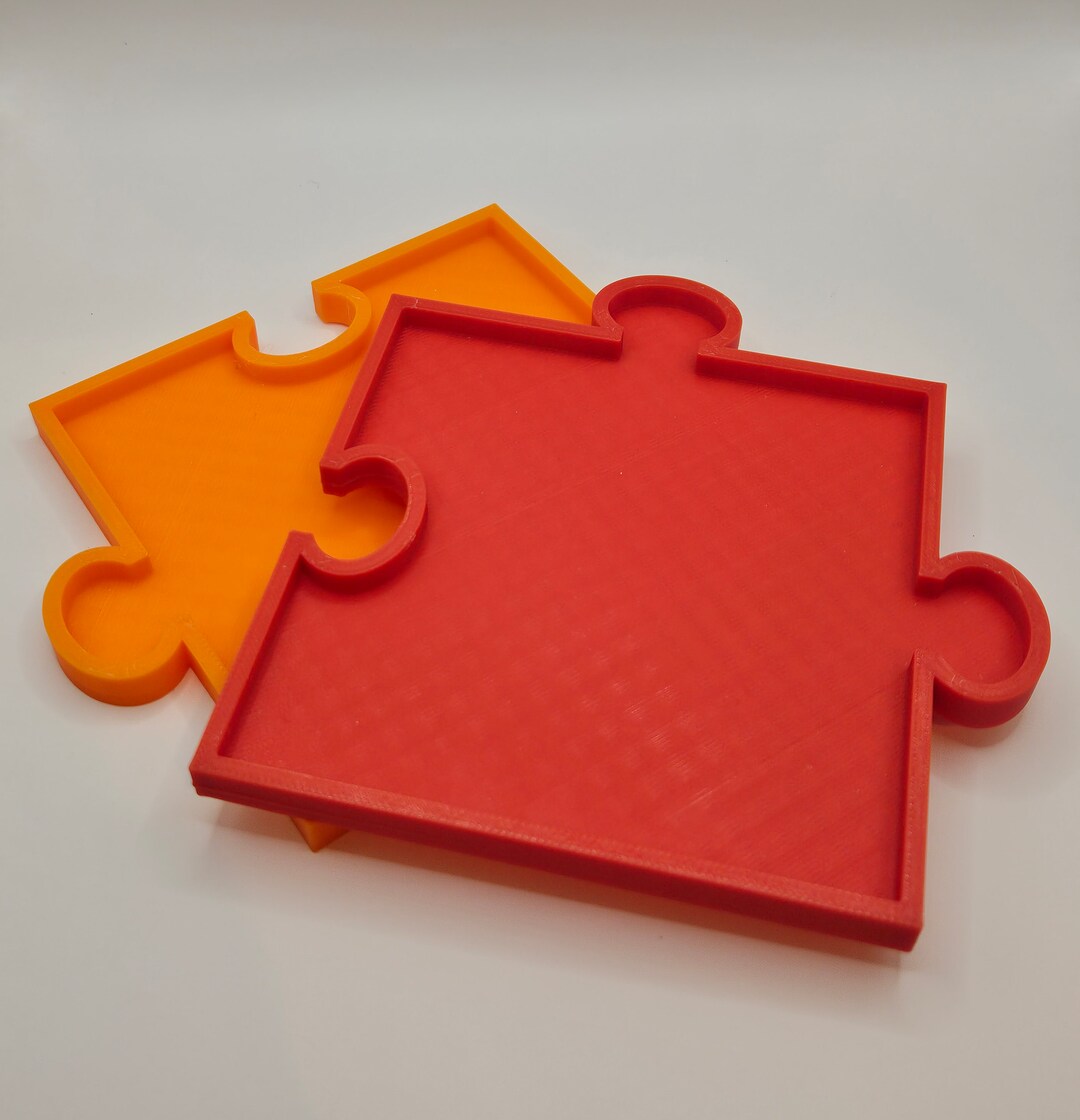 3d Printed Puzzle Piece Coasters for Cups, Mugs, Tumblers, Cans ...