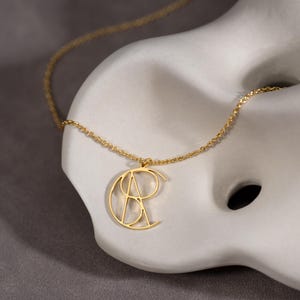 Personalised Name Logo Necklace, Custom Gold Name Jewelry, Monogram ...