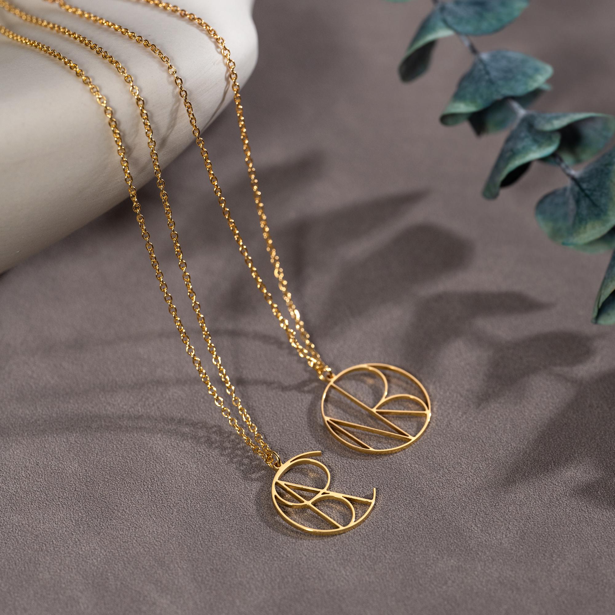 Personalised Name Logo Necklace, Custom Gold Name Jewelry, Monogram ...