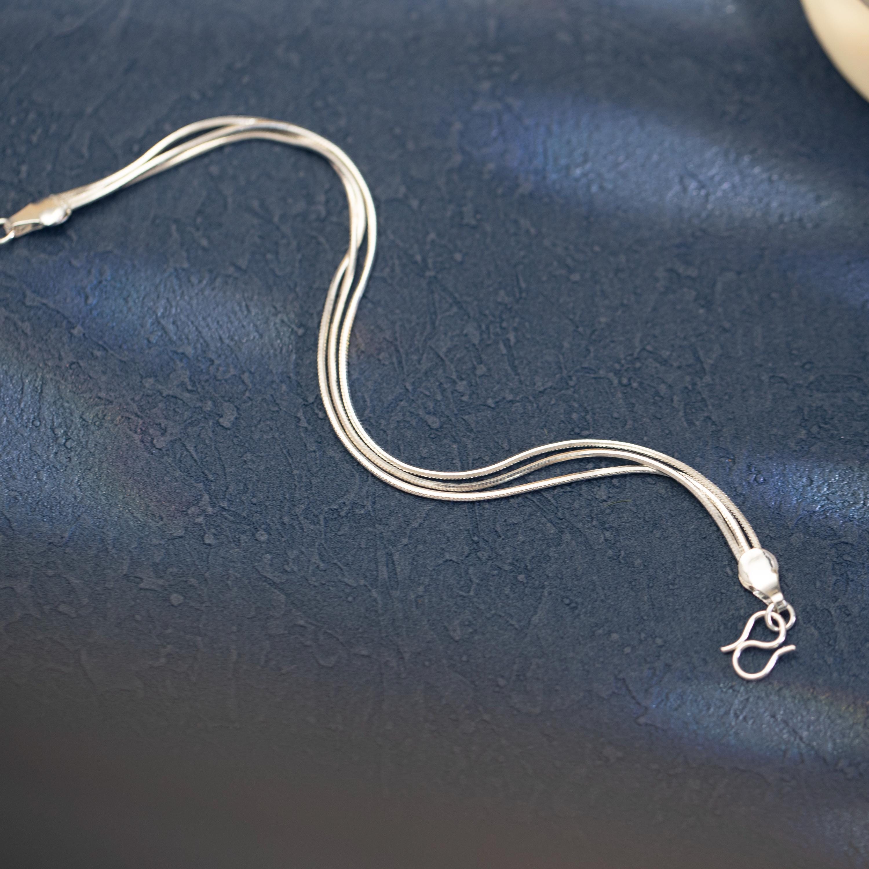 Sterling Silver Snake Chain Bracelet,dainty Minimalist Silver Bracelet ...