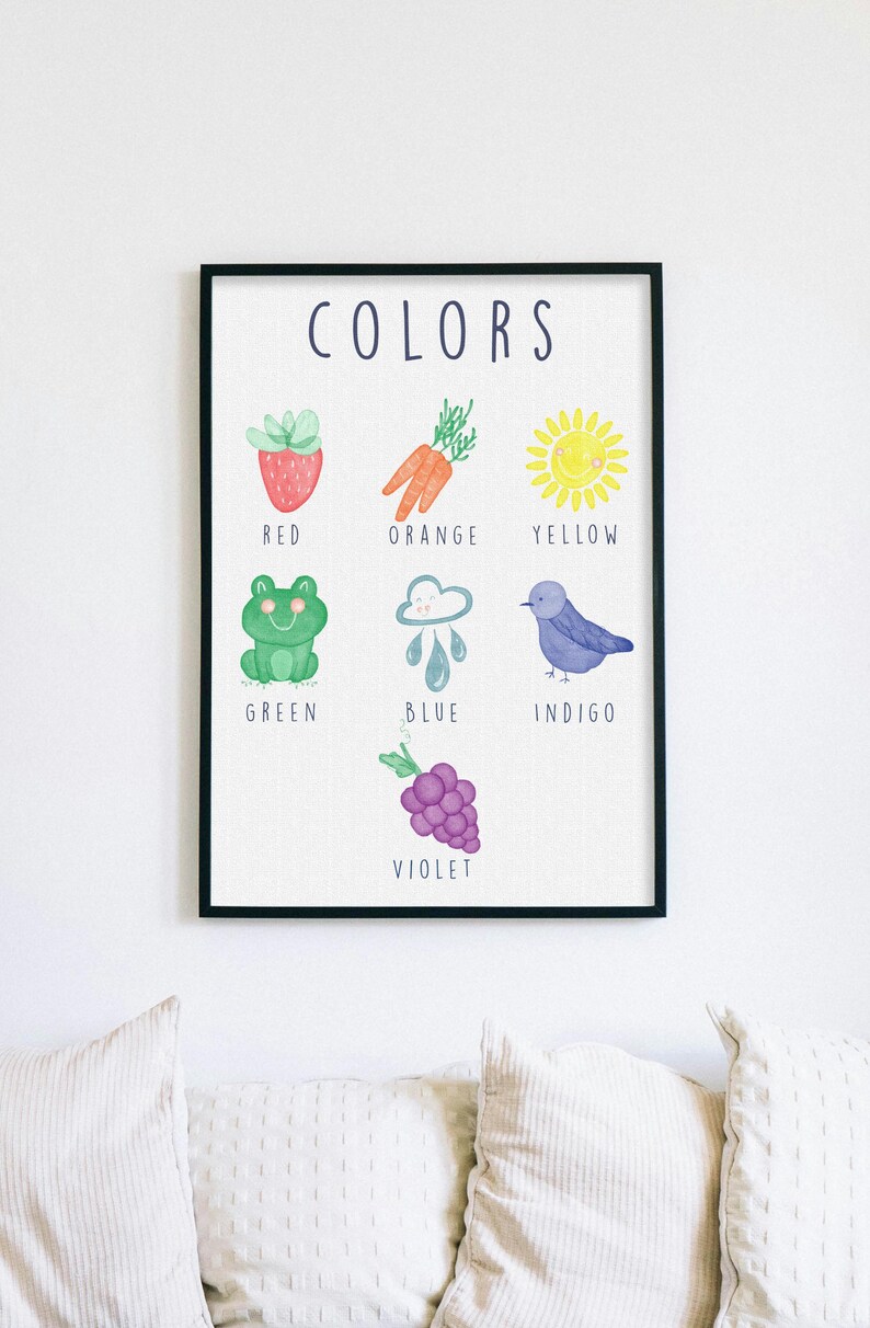 Rainbow Colors Poster for Toddlers | Educational Digital Download ...