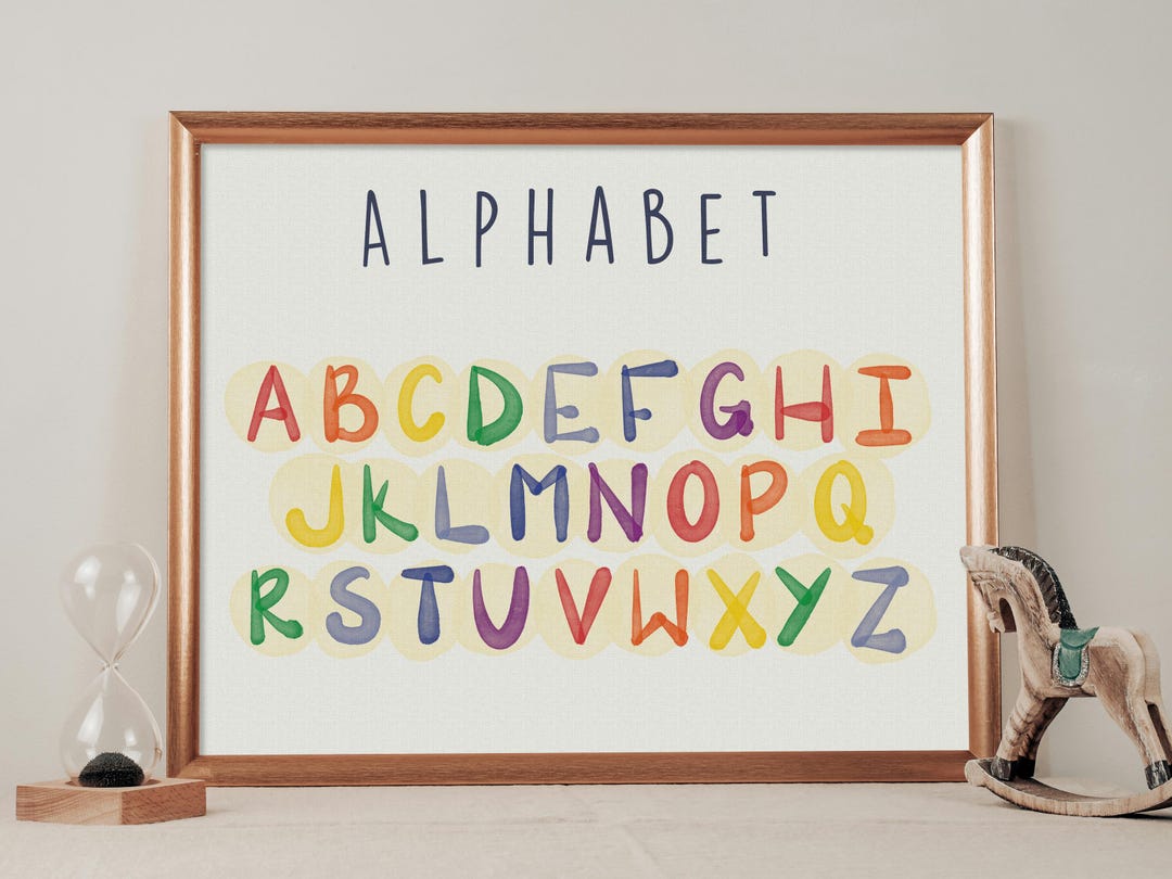 Rainbow Alphabet Poster for Toddlers | Educational Wall Art Digital ...